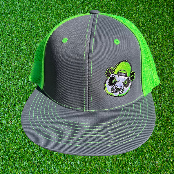 Gray and Neon Green Fitted Hat – crankypandasports